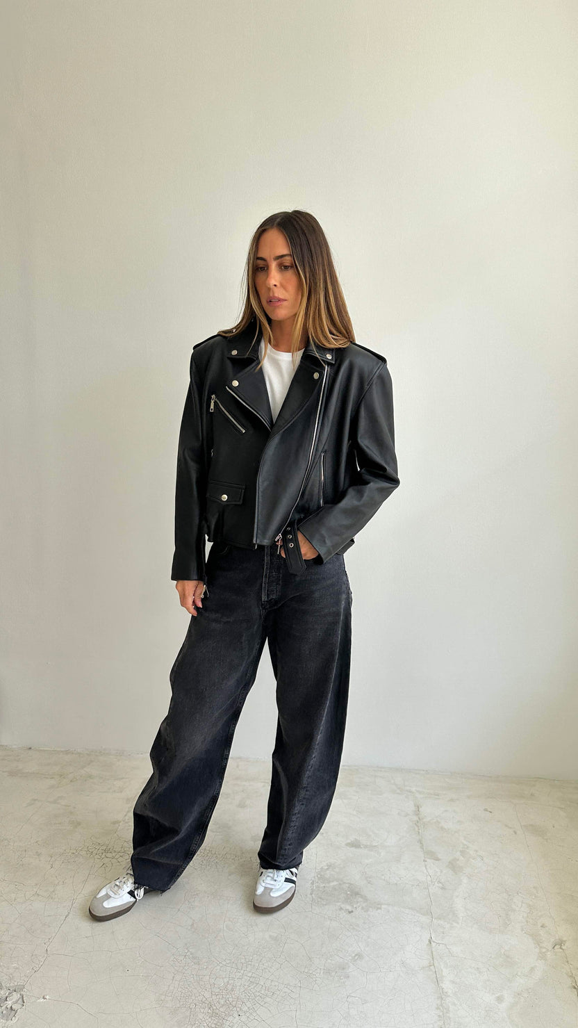BASIC LEATHER JACKET in BLACK – Les.Basics
