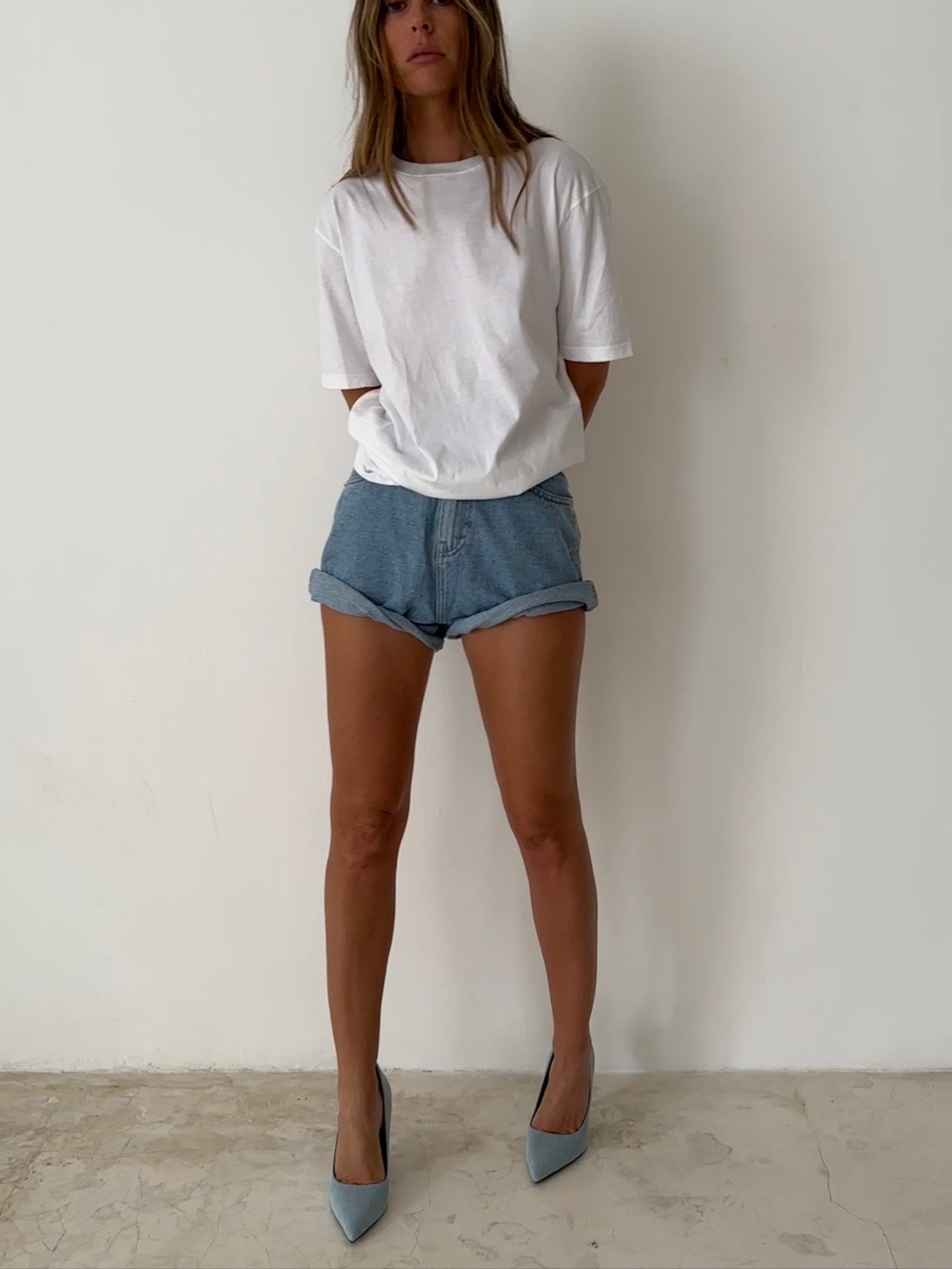 ROLL UP SHORTS in MEDIUM BLUE – Les.Basics